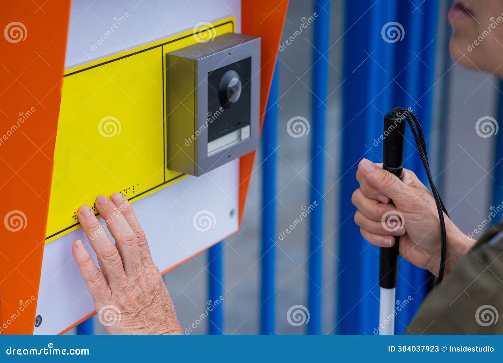 Close-up of the Hands of a Blind Elderly Woman Reading a Text in ...