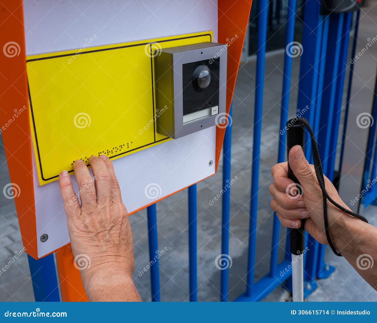 Close-up of the Hands of a Blind Elderly Woman Reading a Text in ...