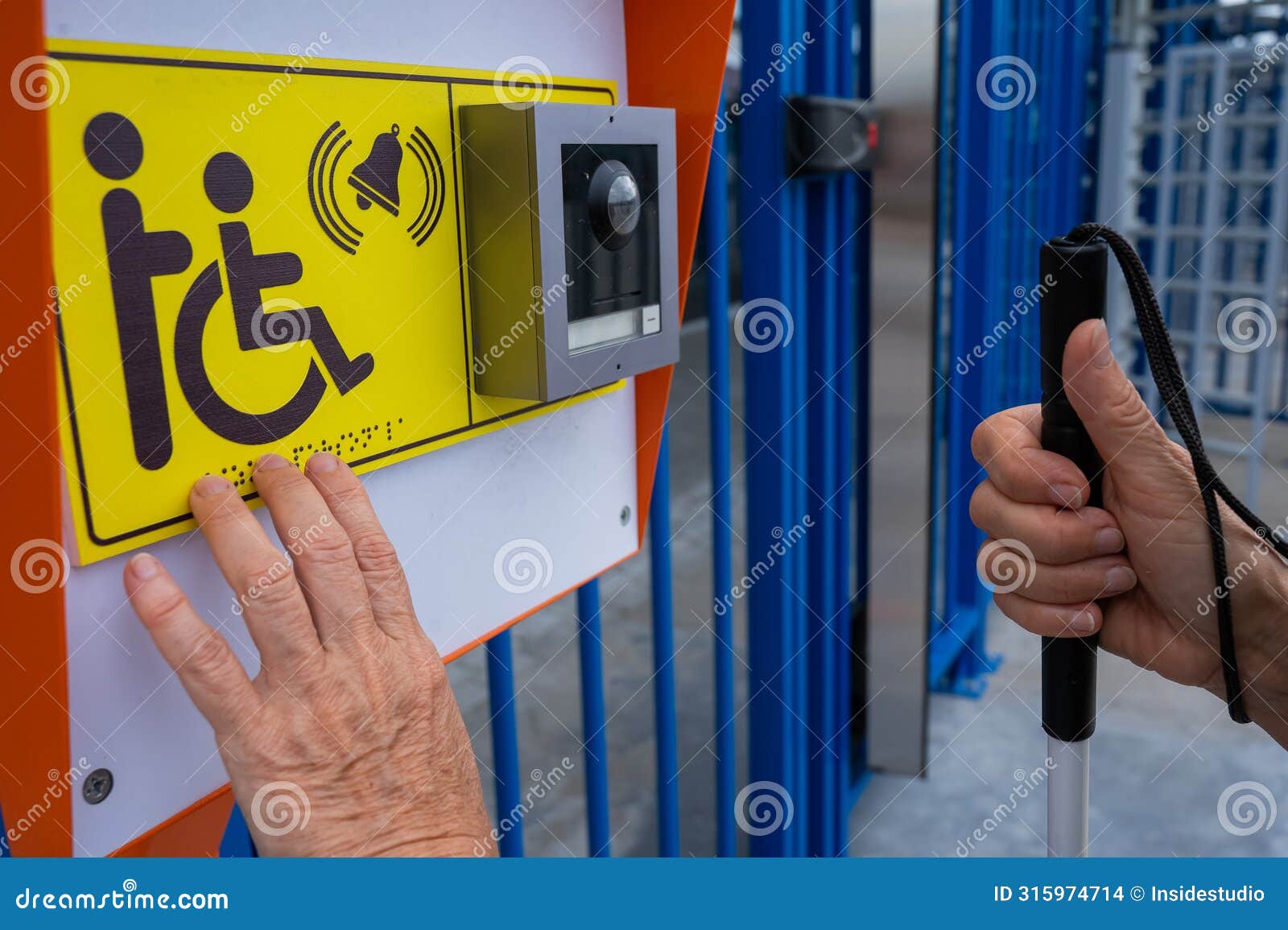 Close-up of the Hands of a Blind Elderly Woman Reading a Text in ...