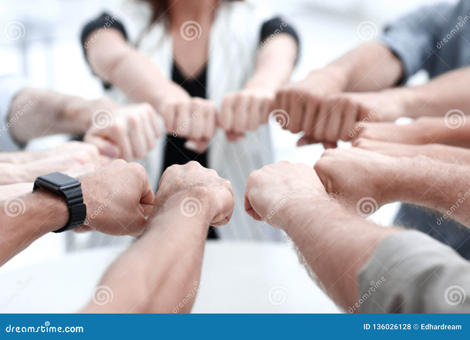 Close Up.hands of the Business Team Forming a Circle Stock Photo ...