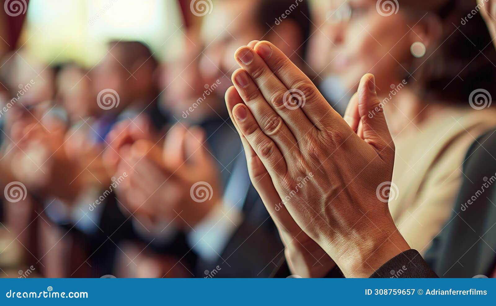 Close-up of Hands Clapping in Applause at an Event or Presentation ...