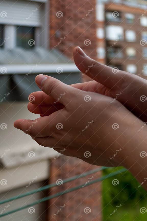 Close Up Hands Clapping by the Window Stock Image - Image of clap, line ...