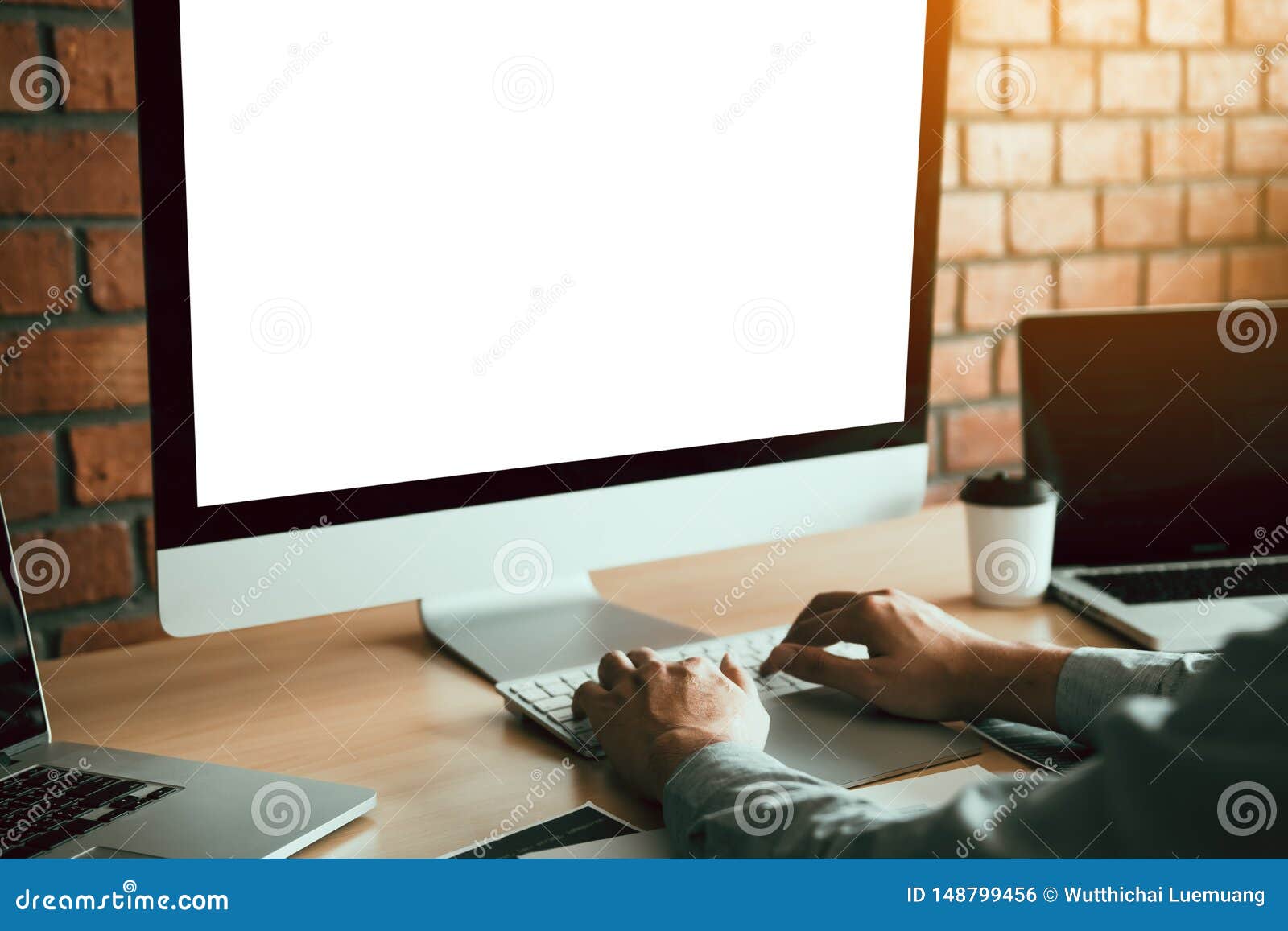 Close Up of Hands Contemporary Website Developer Man Typing and Writing ...