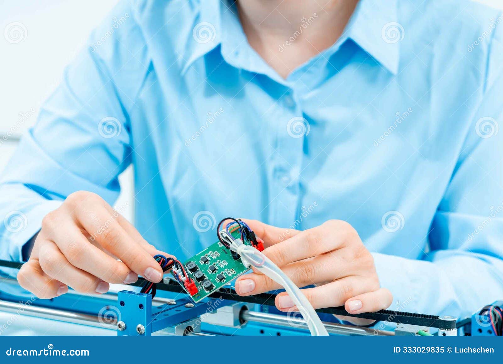 PCB Examination stock image. Image of precision, modern - 333029835