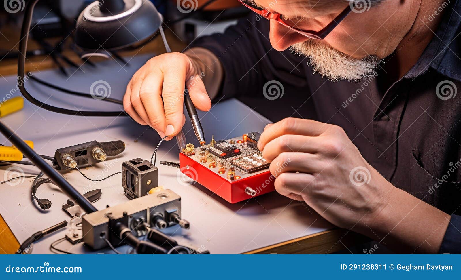 Hands Fixing Computer Board, Computer Board Close-up, Person Fixing ...