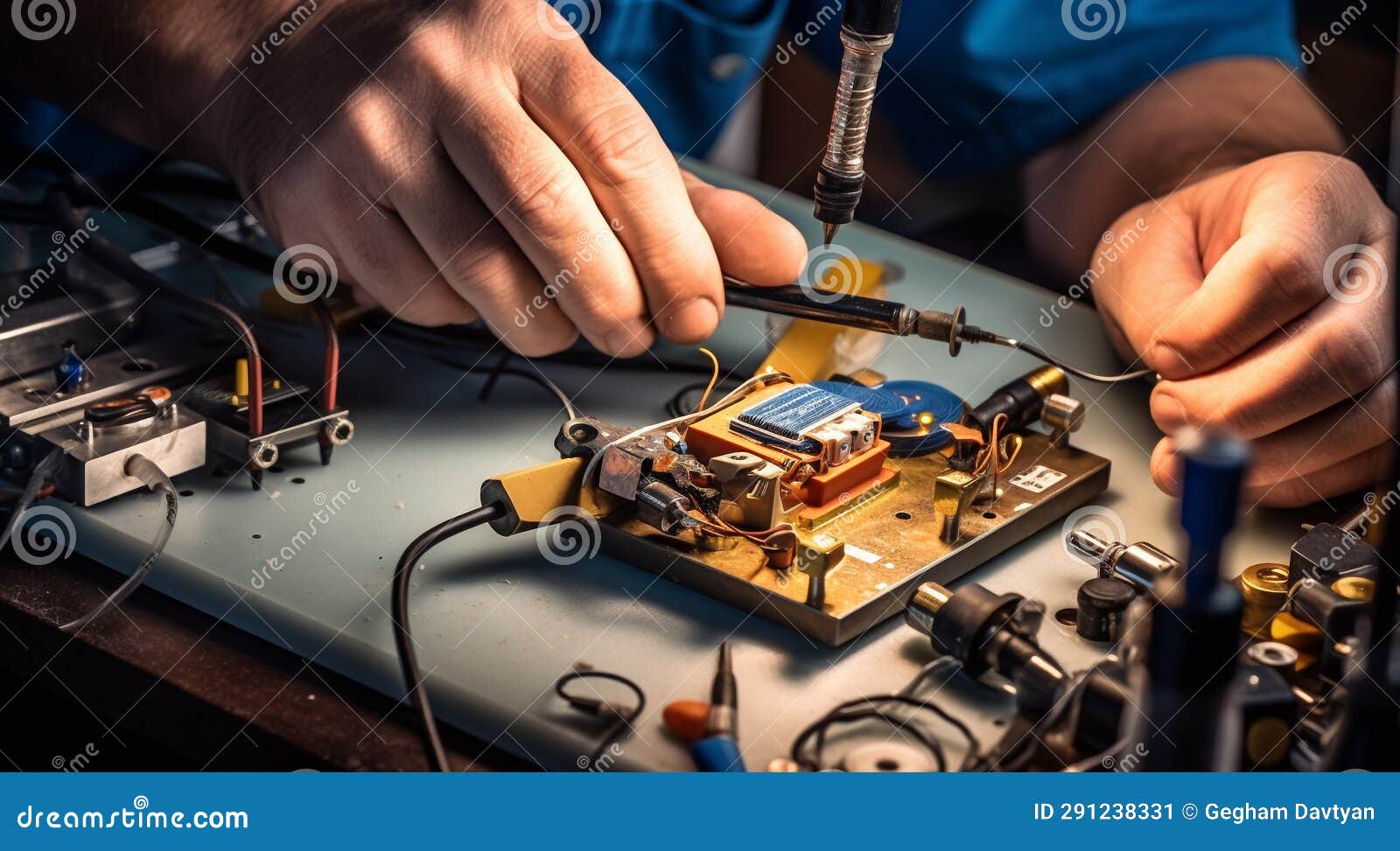 Hands Fixing Computer Board, Computer Board Close-up, Person Fixing ...