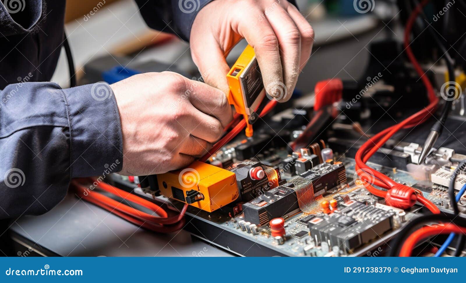 Hands Fixing Computer Board, Computer Board Close-up, Person Fixing ...