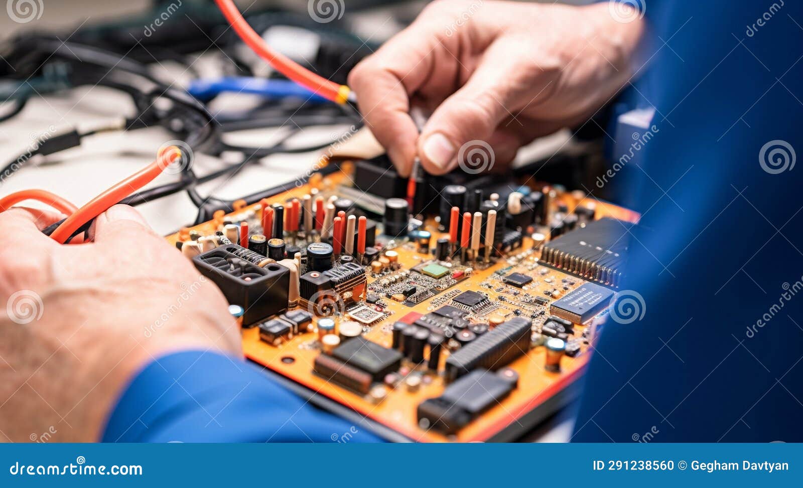 Hands Fixing Computer Board, Computer Board Close-up, Person Fixing ...