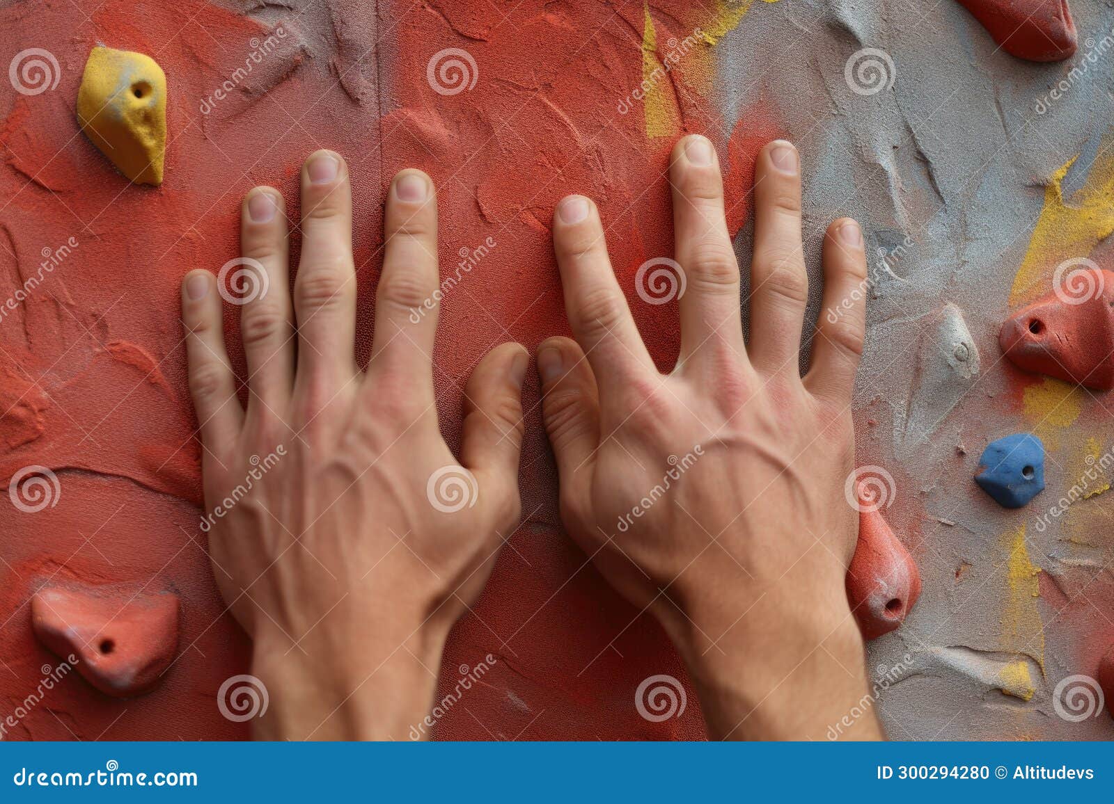 Close-up of Hands Gripping a Climbing Wall Stock Photo - Image of ...