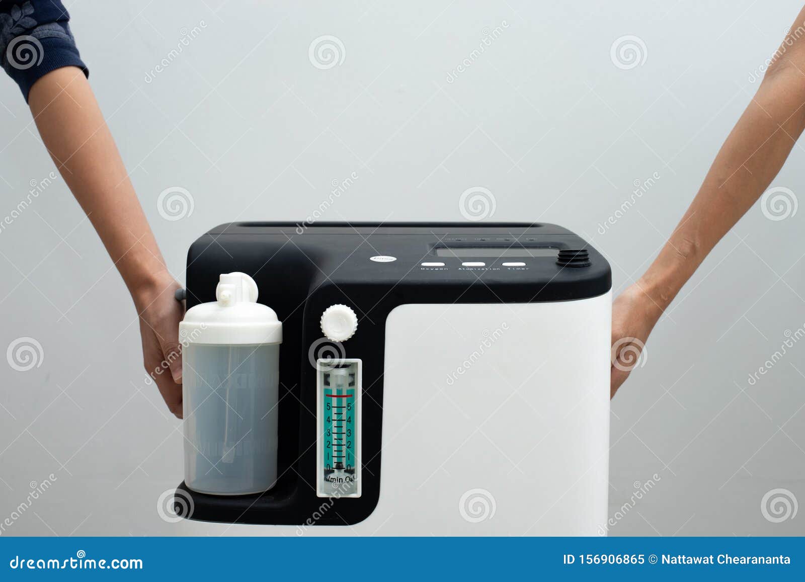 Hands Holding Oxygen Concentrator Stock Image - Image of holding, panel ...