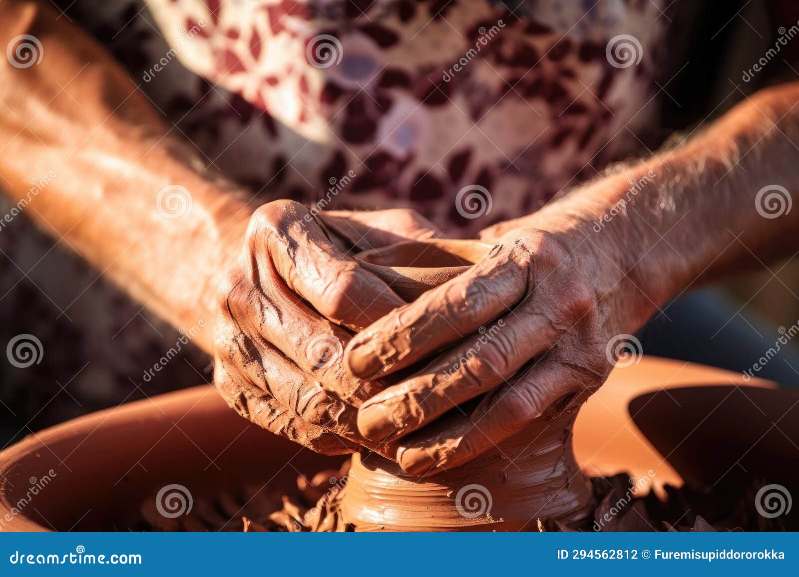 Close-up of Hands Making Clay Pots Stock Illustration - Illustration of ...