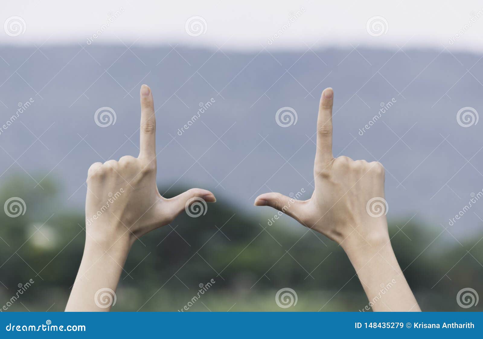 Close Up of Hands Making Frame Gesture. Close Up of Woman Hands Making ...