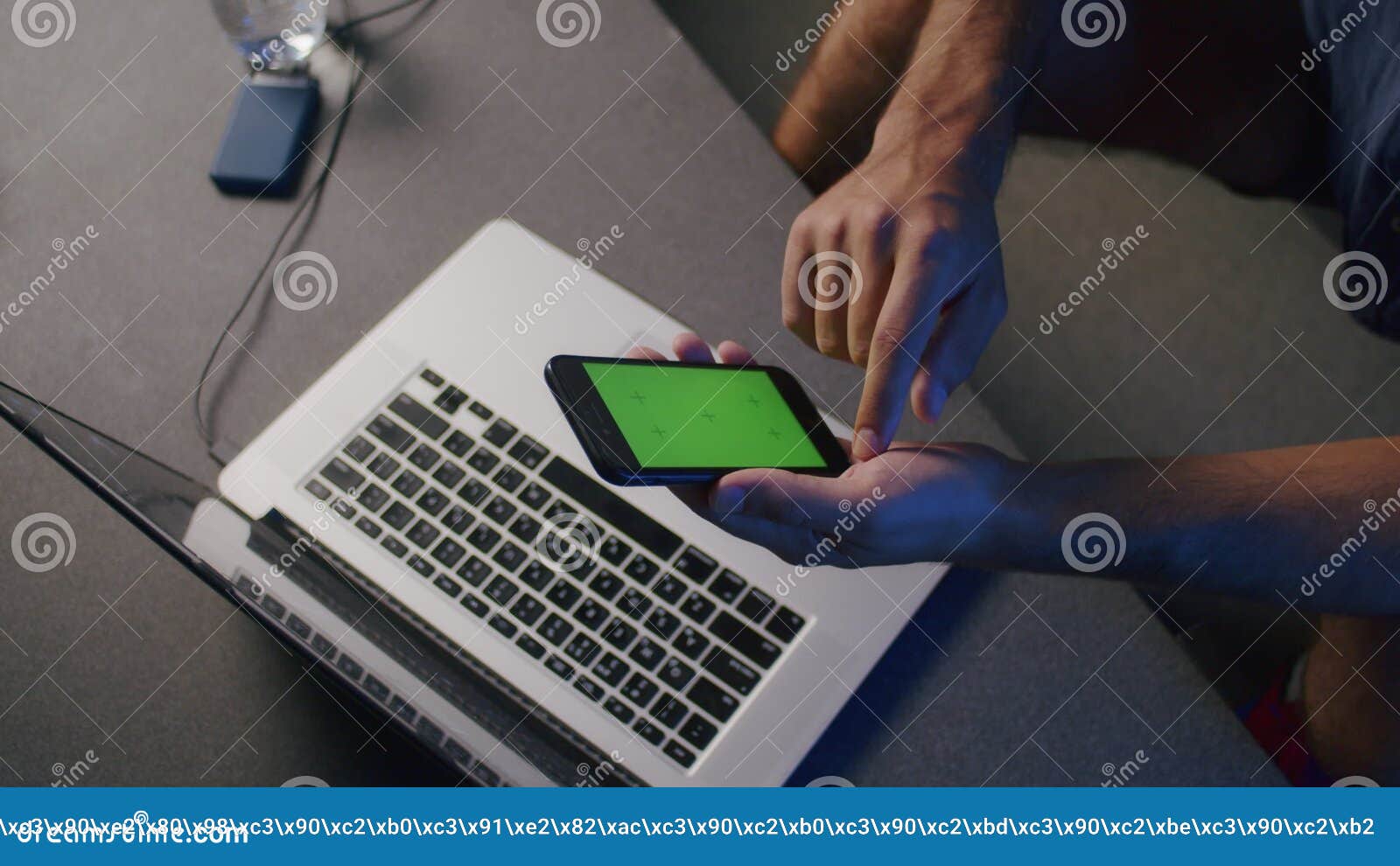 Close-up, the Hands of a Male Video Editor are Processing on a Laptop ...