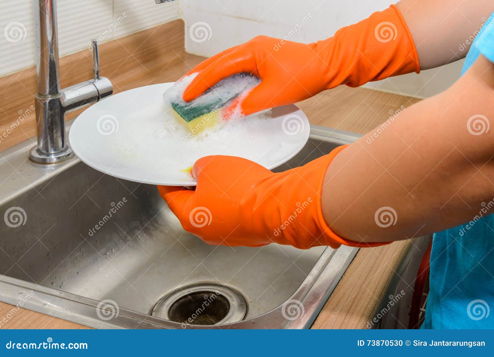 Close Up Hands of Man Washing Dishes Stock Photo - Image of foam ...