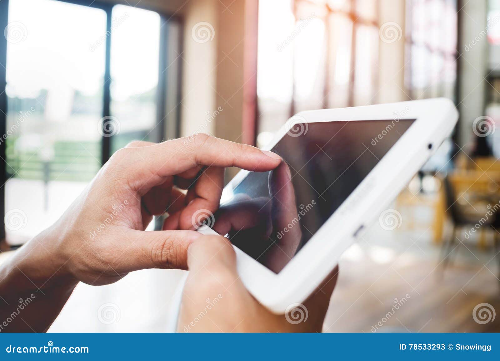 Close Up Hands Multitasking Man Using Tablet, Laptop and Cellphone ...