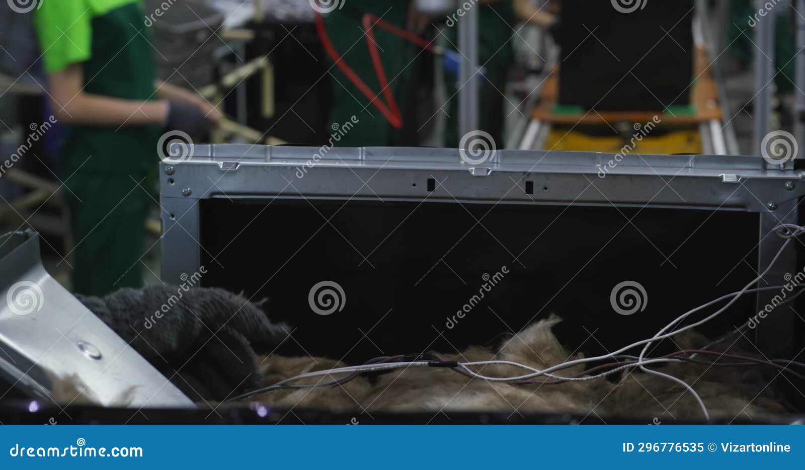 Close-up of Hands of People Assembling Computer on Conveyor Belt Stock ...
