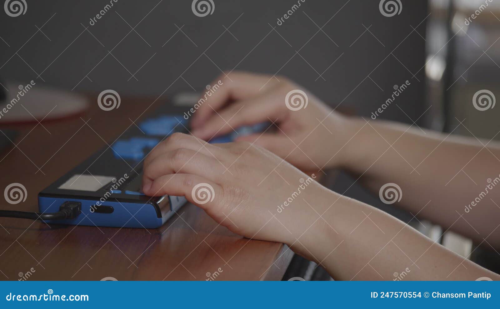 Close-up Hands of Person with Blindness Disability Using Computer ...