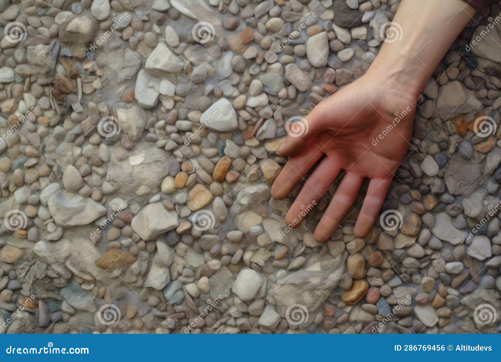 Close-up of Hands Placing Stones in Dry Wall Stock Illustration ...