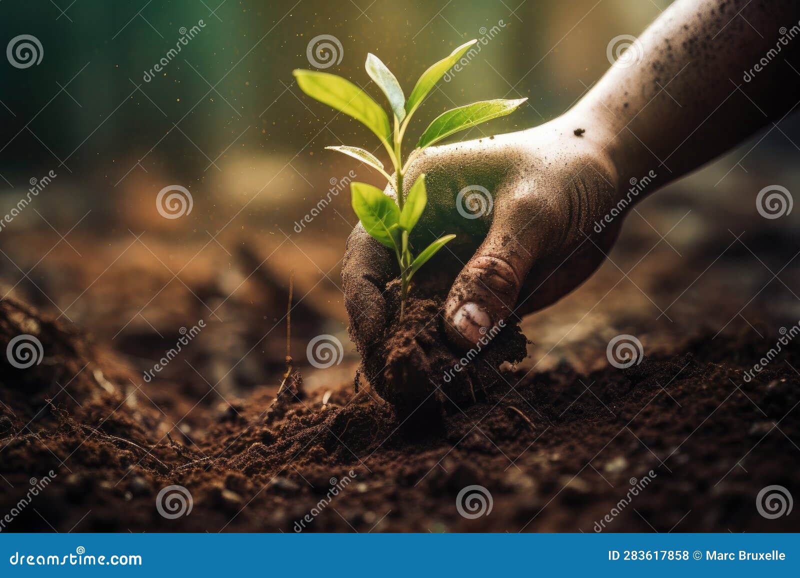 Close-up of Hands Planting Tree - AI Generated Stock Illustration ...