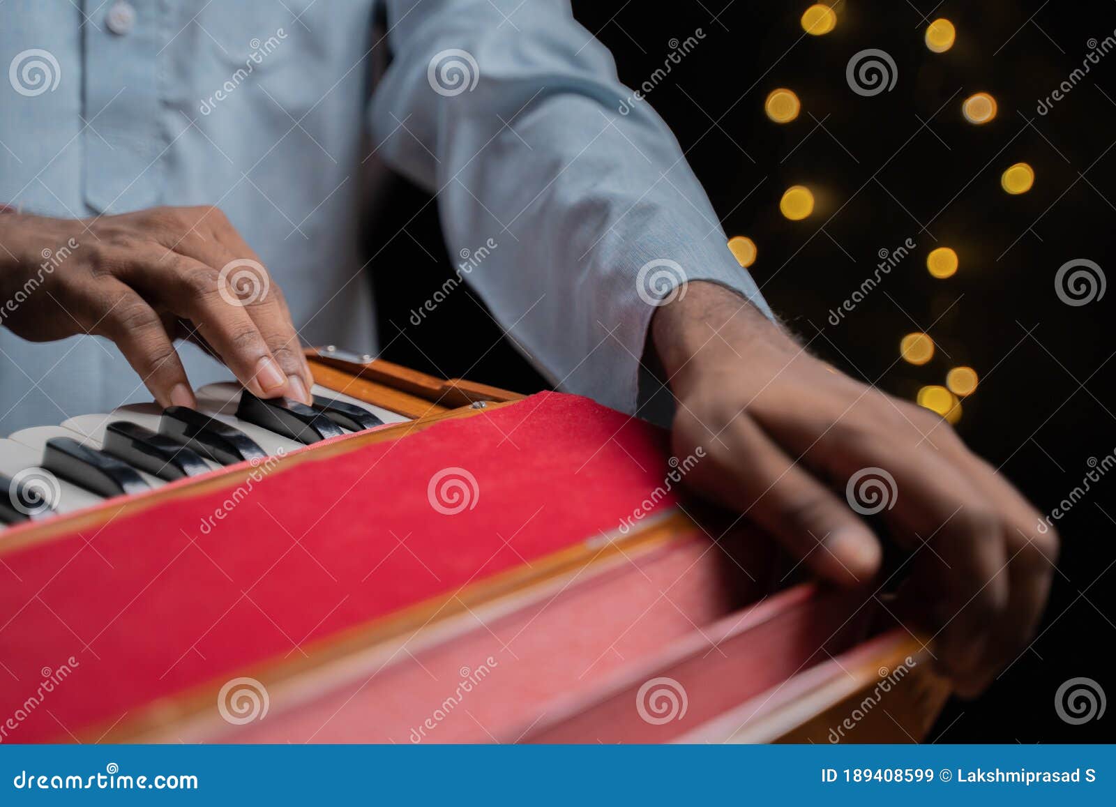 Close Up of Hands Playing Harmonium an Indian Classical Music ...