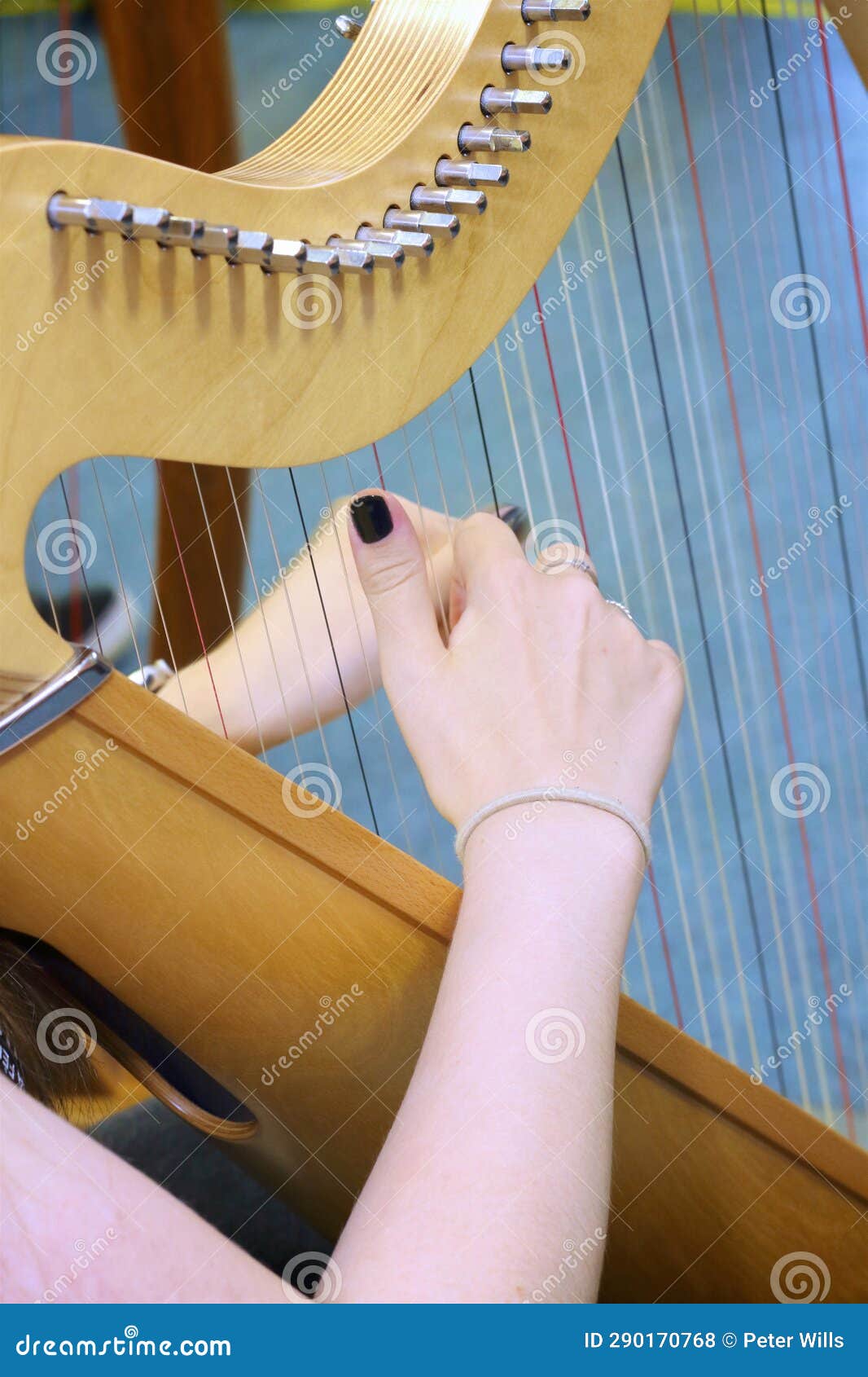 Close Up of Hands Playing the Harp Stock Photo - Image of performance ...