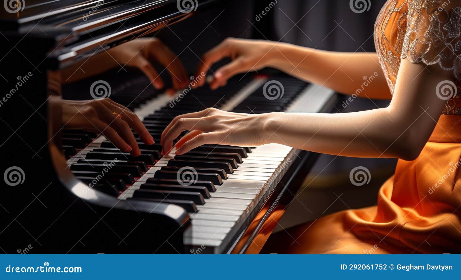 Close-up of Hands Playing Piano, Person Playing Piano, Piano Background ...