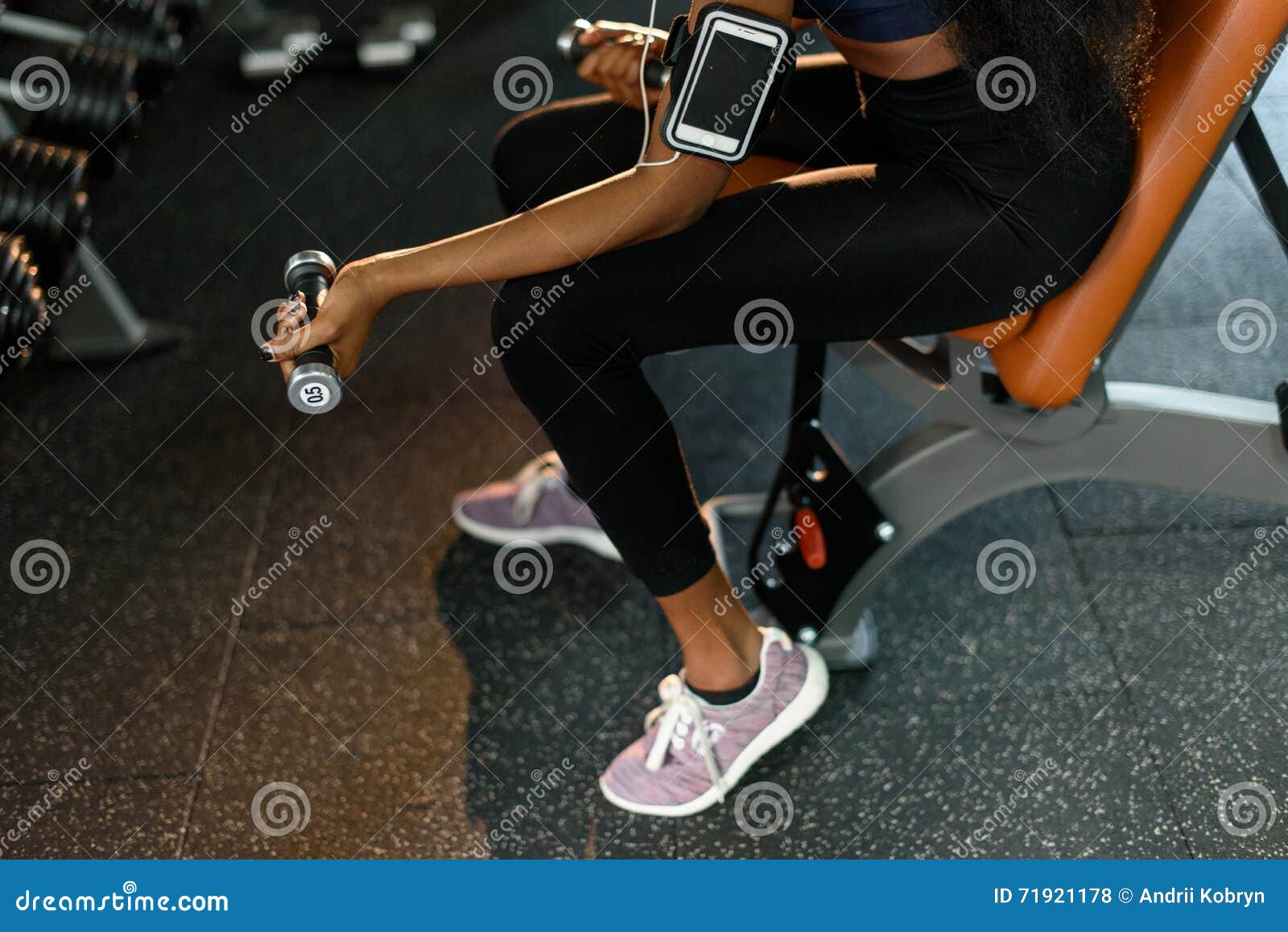Close Up Hands Of Fitness African American Woman Working Out With