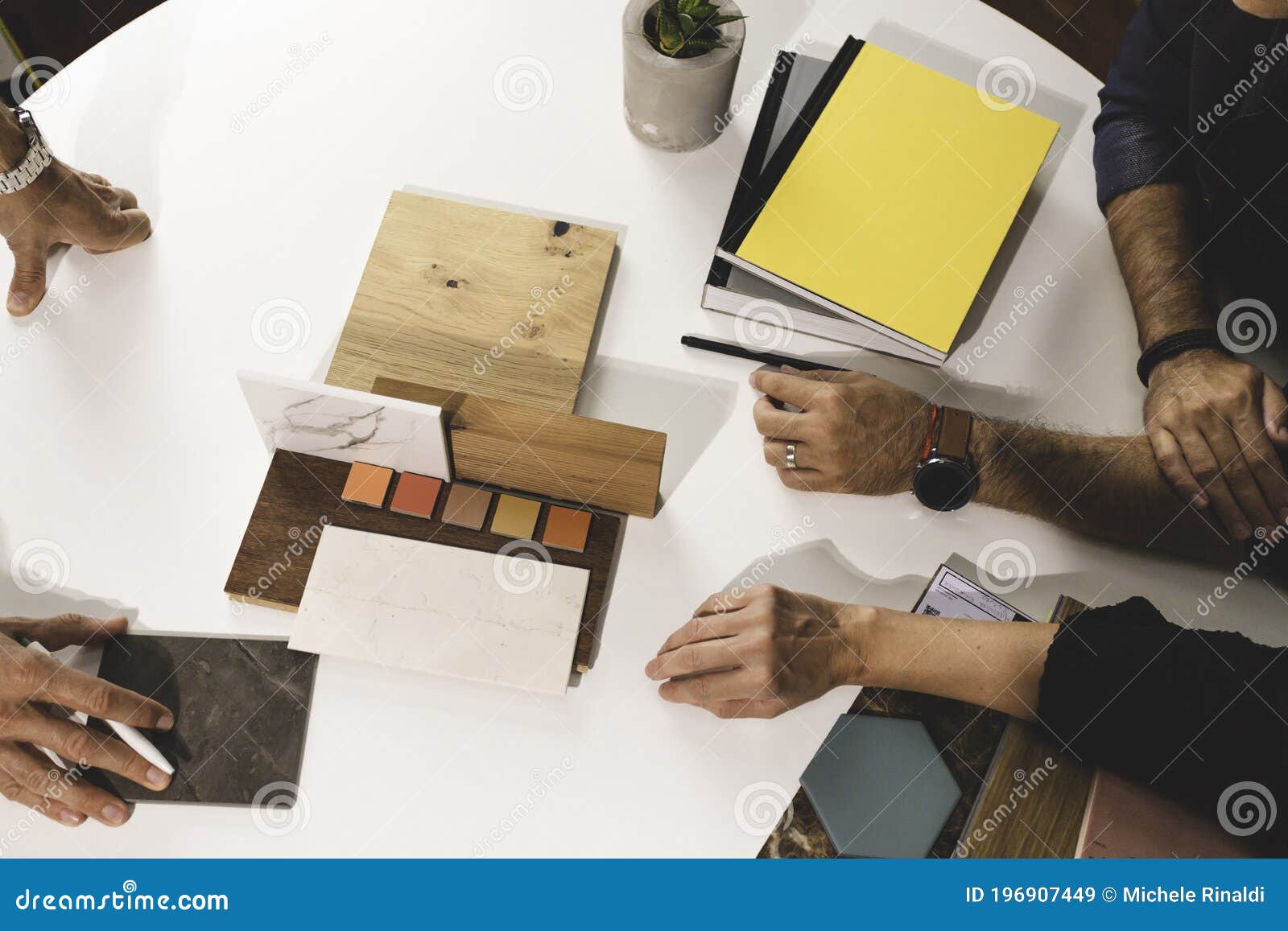 Close Up of Hands on the Table during an Office Presentation with Three ...