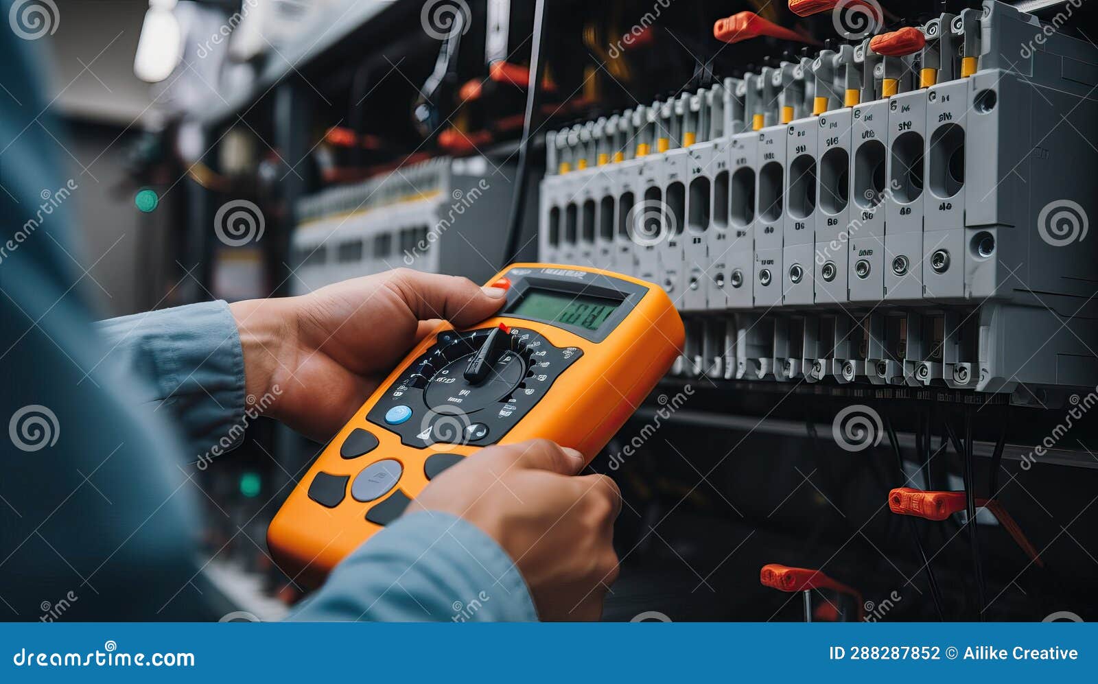 Close-up of Hands of Technician Holding Multimeter in Server Room Stock ...