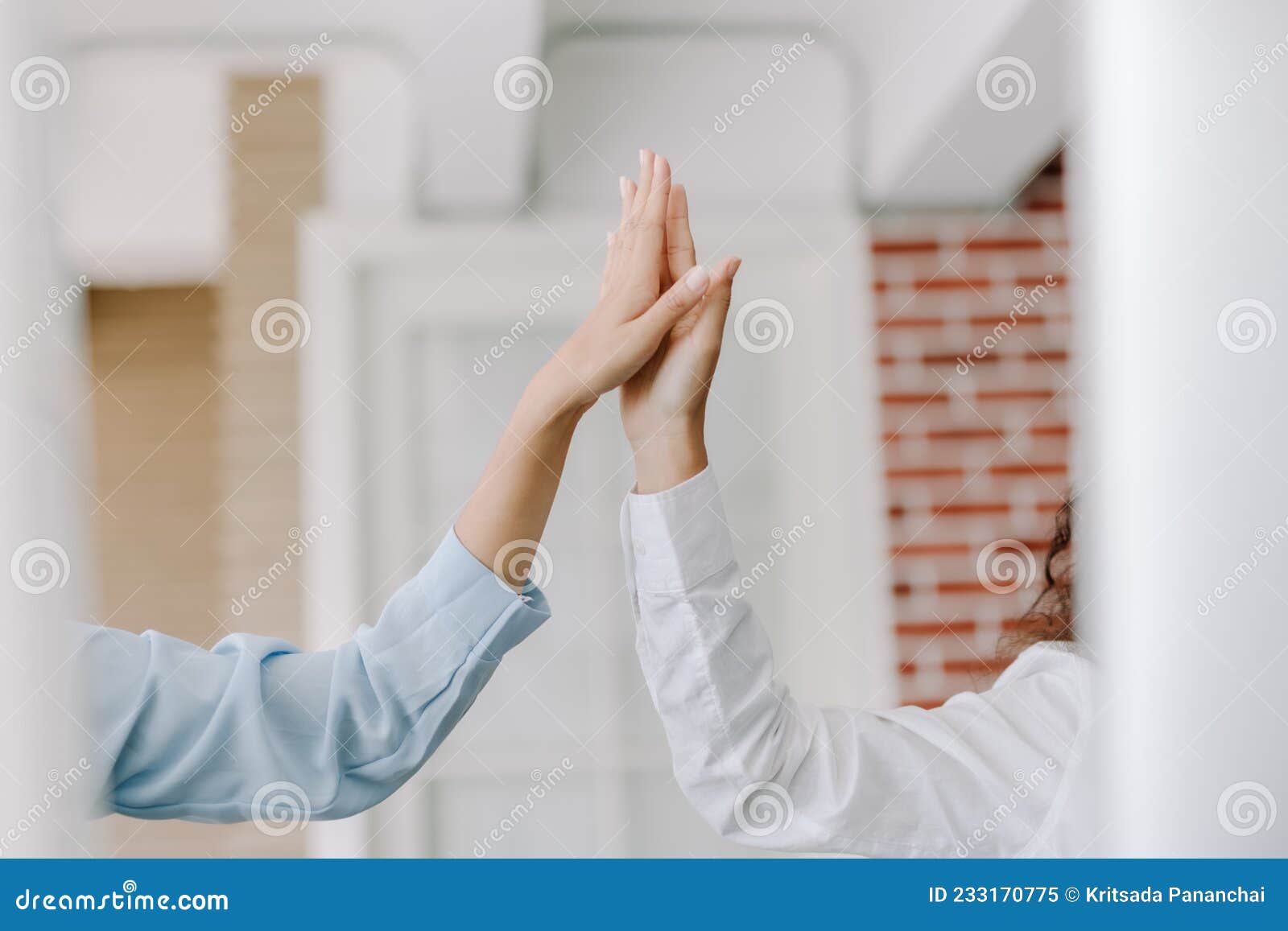 Close-up of Hands that Touch with Friends Indicates a Successful ...