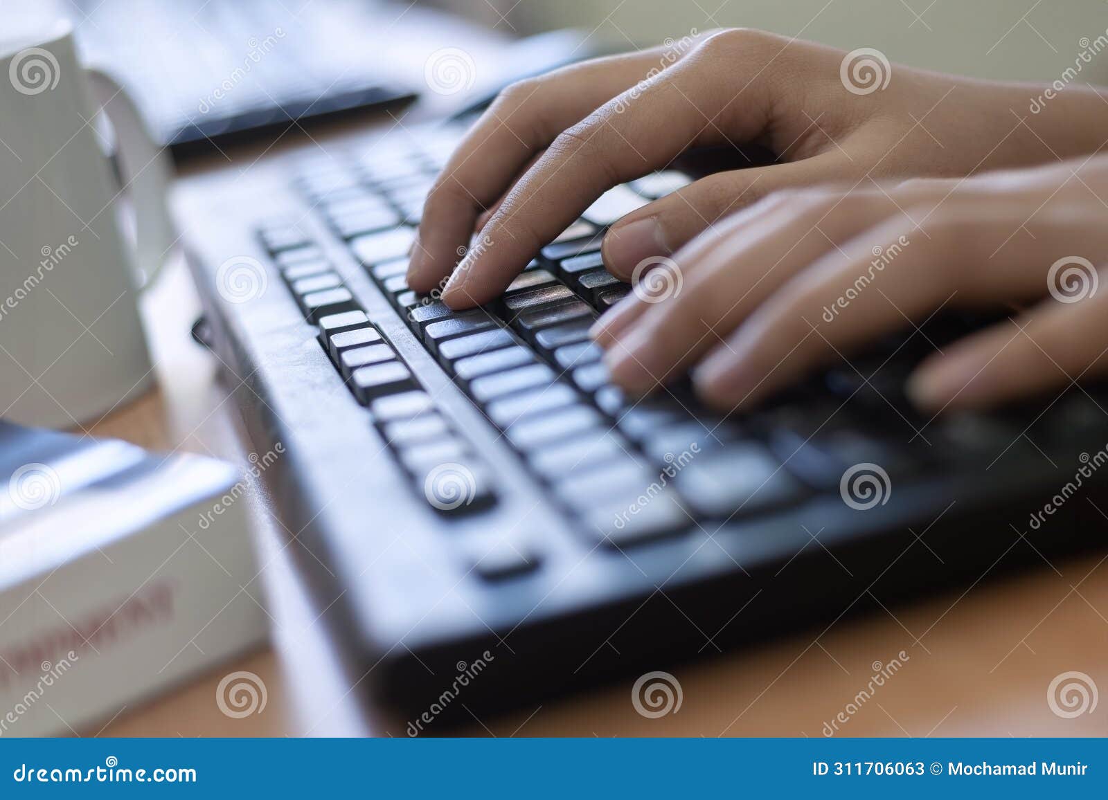 Hands Typing on a Computer Keyboard Stock Image - Image of professional ...