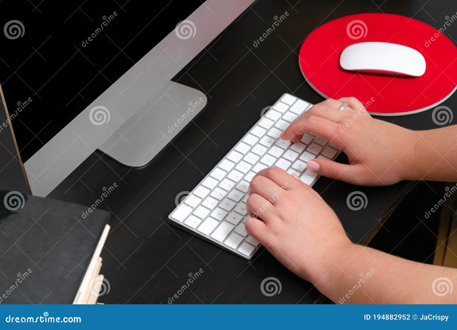 Close Up of Hands Typing Keyboard and Using Mouse at the Office ...