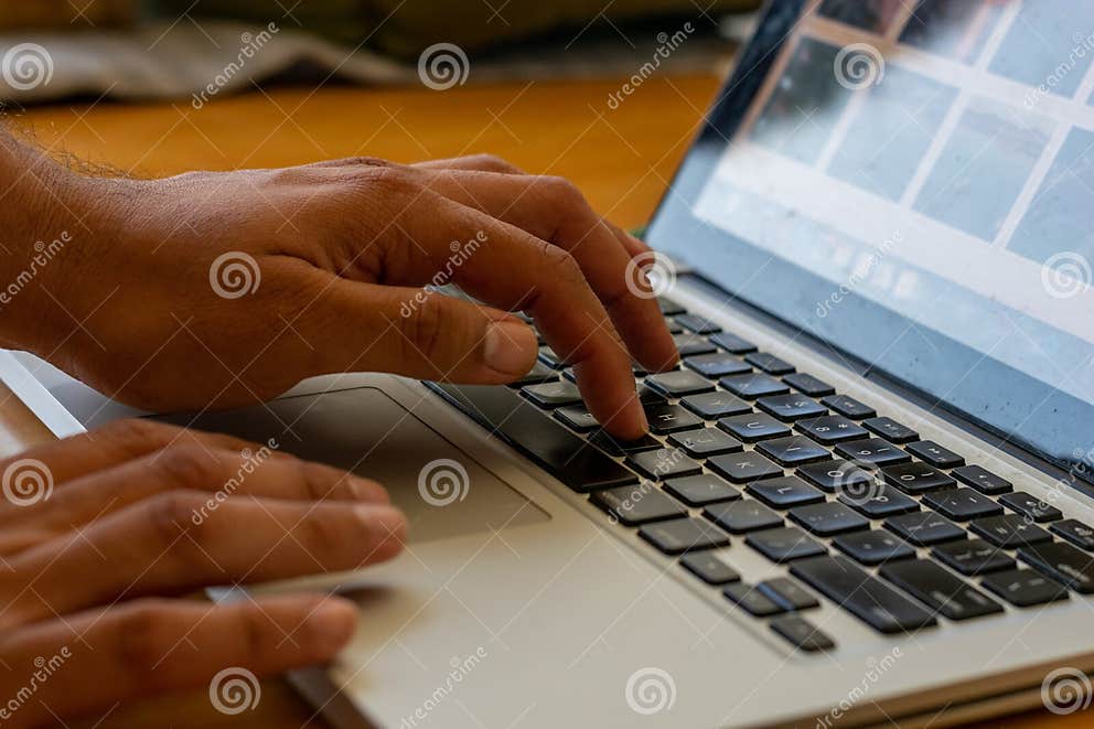 Hands Typing on Laptop Keyboard. Stock Photo - Image of freelance ...