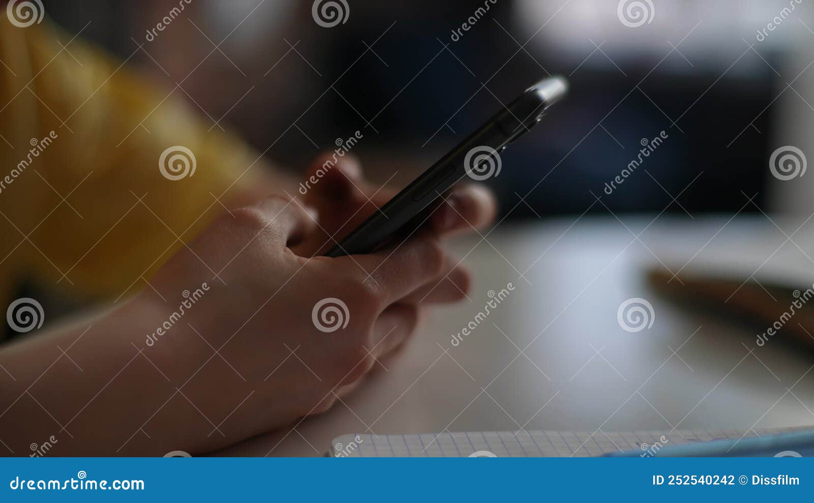 Close-up Hands of Unrecognizable Child Boy Scrolling Touching Screen ...
