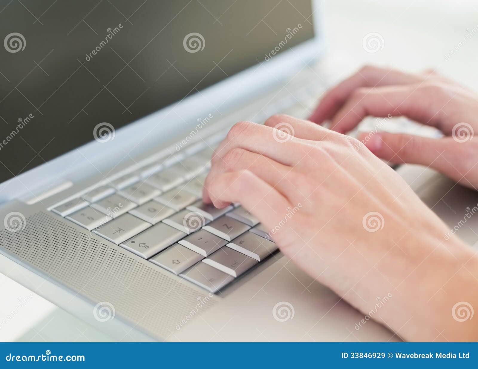 Close Up of Hands Using a Laptop Stock Image - Image of keyboard ...