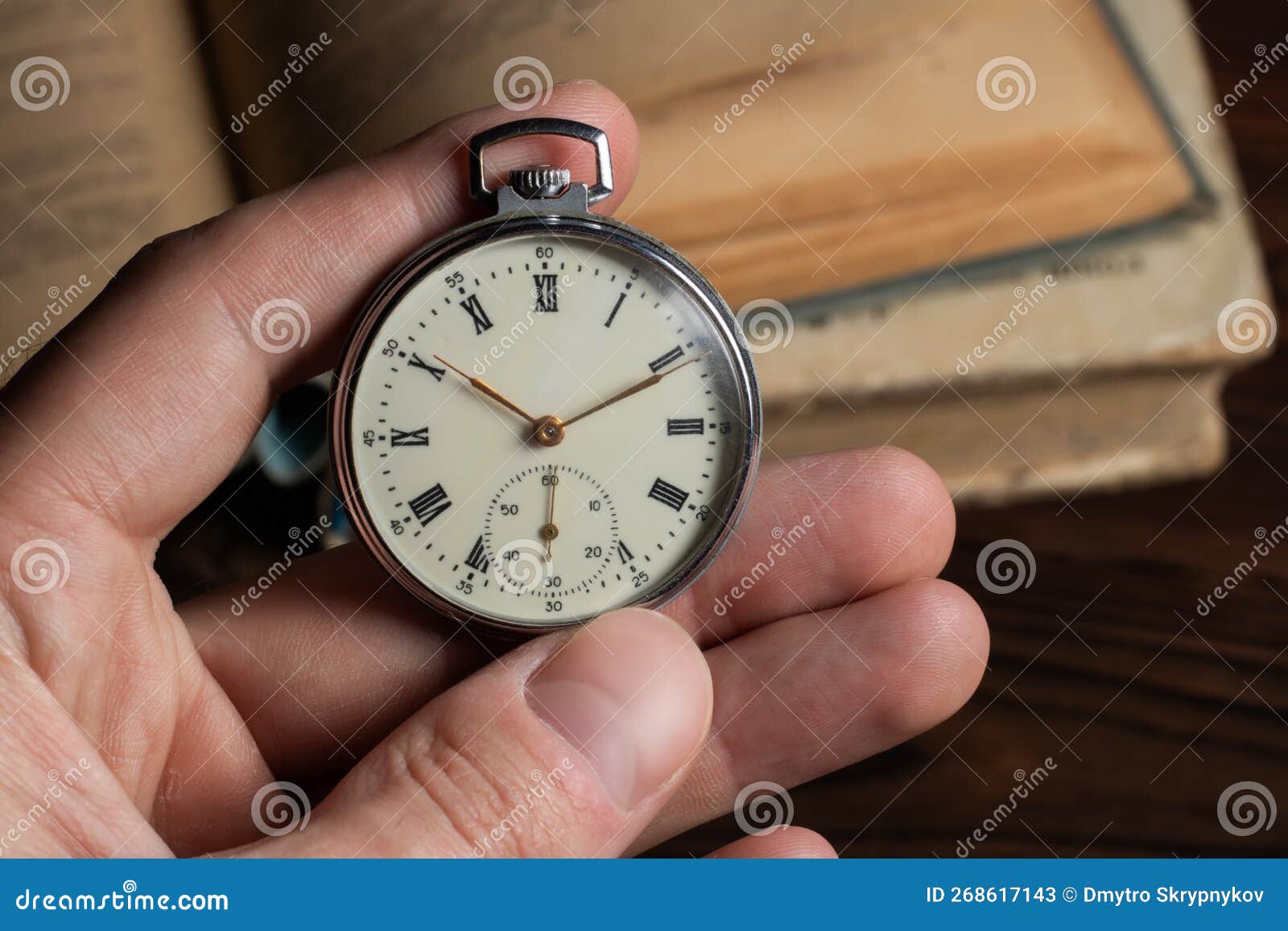 Close Up of Hands with Vintage Pocket Watch Retro Stock Image - Image ...