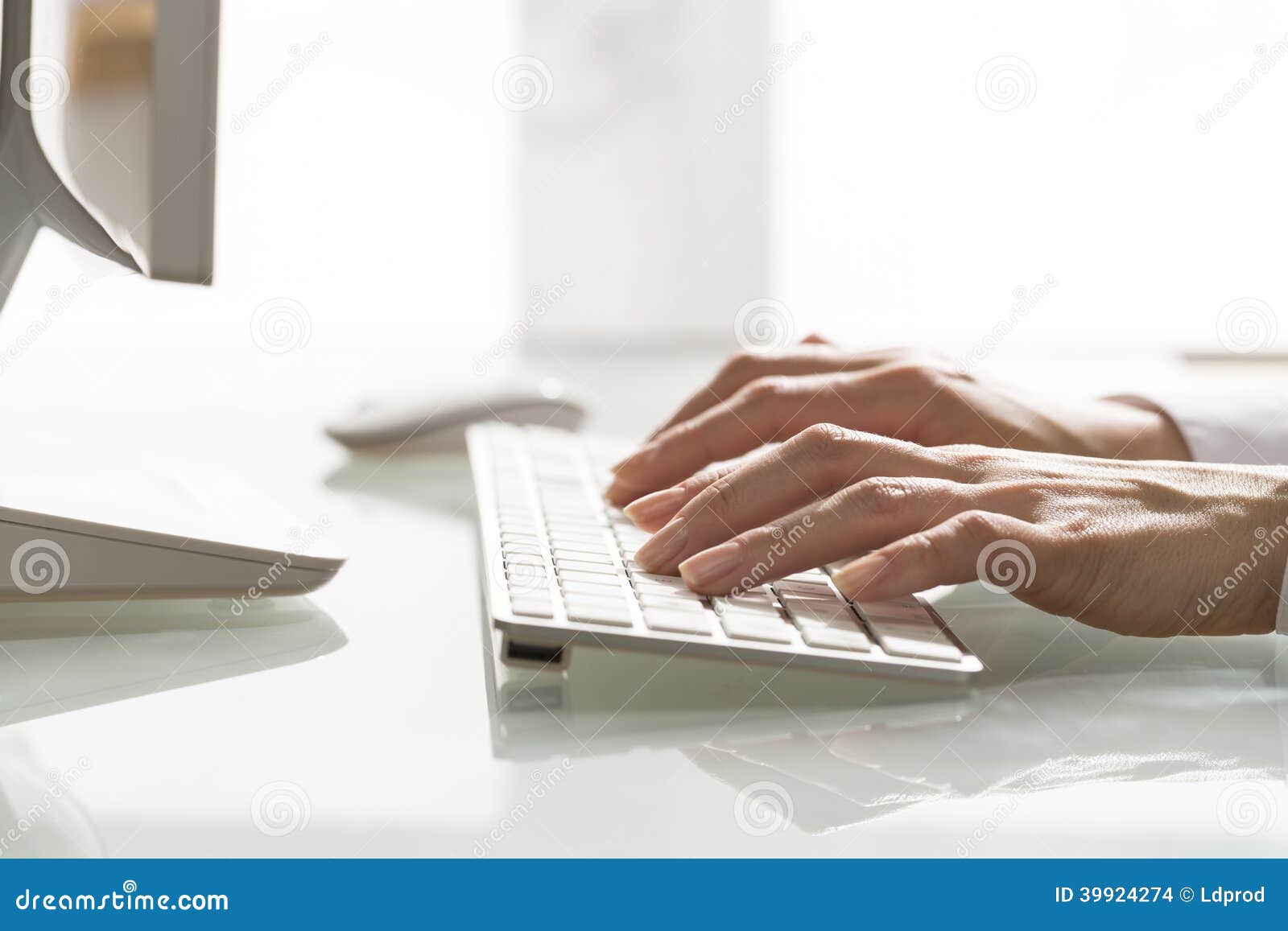 Close-up of Hands Woman Using a Keyboard Computer Stock Photo - Image ...