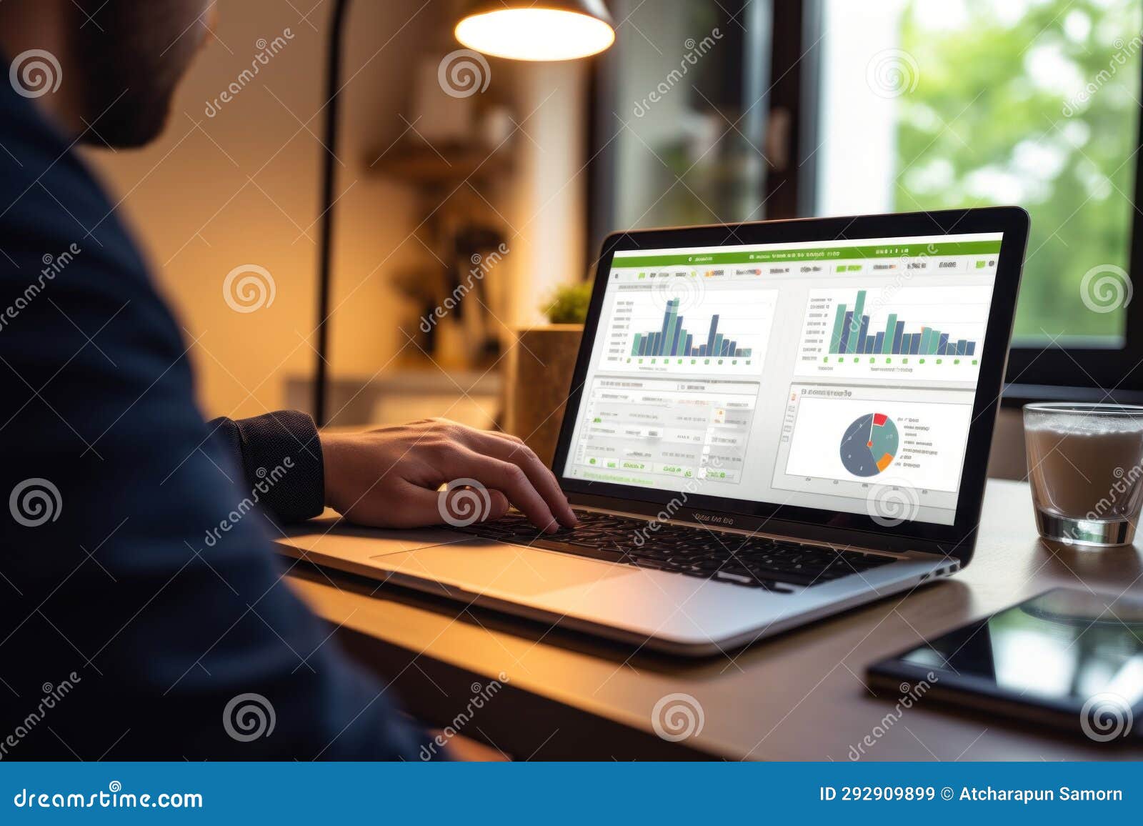 Close-up of Hands Working on Laptop, Concepts of Data Analysis Stock ...