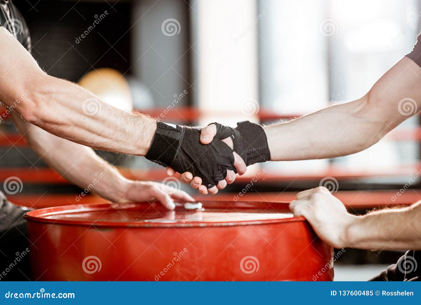 Handshake of a Men on the Boxing Ring Stock Image - Image of wrestle ...