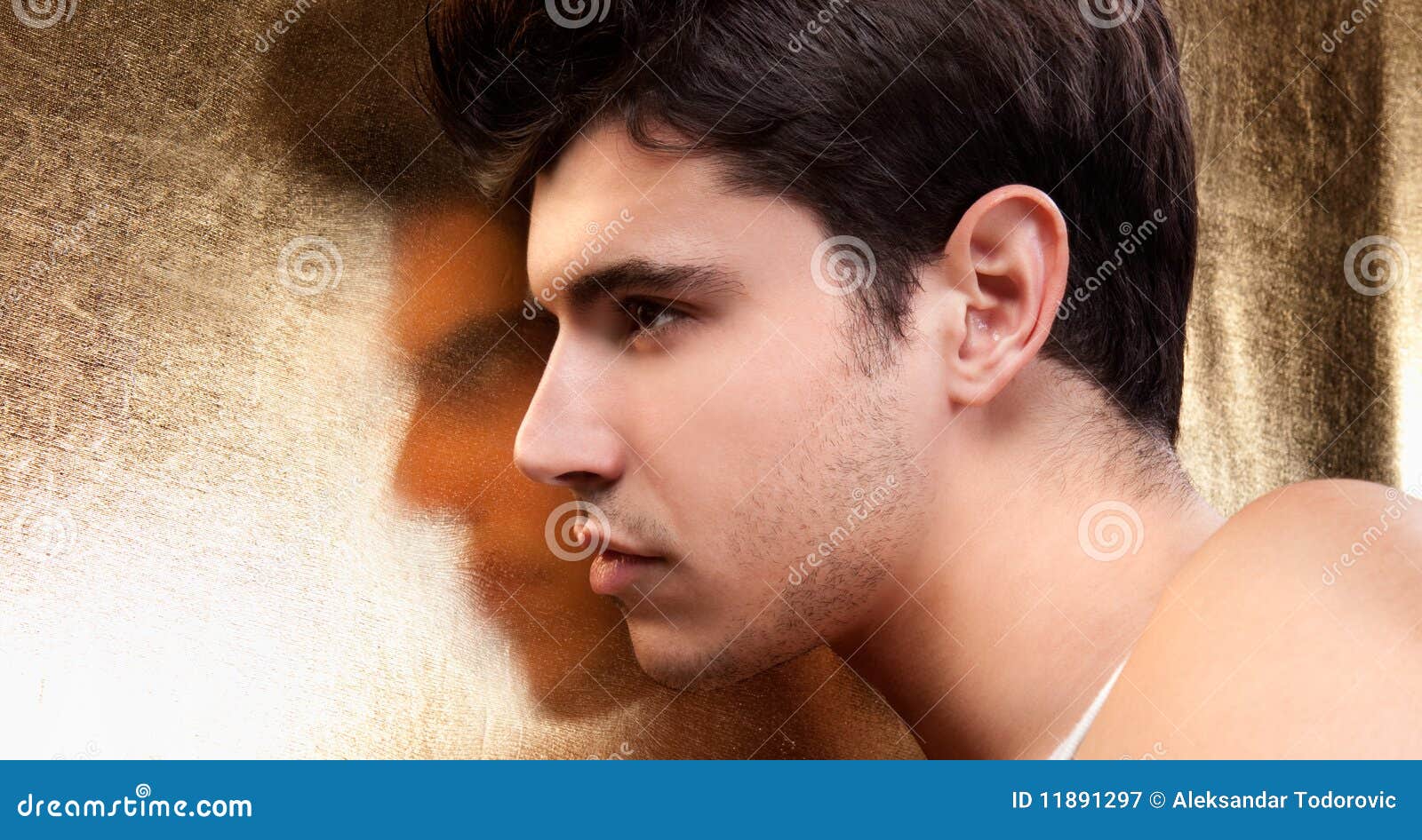 Close Up Handsome Man with Shadow Stock Image - Image of lone ...