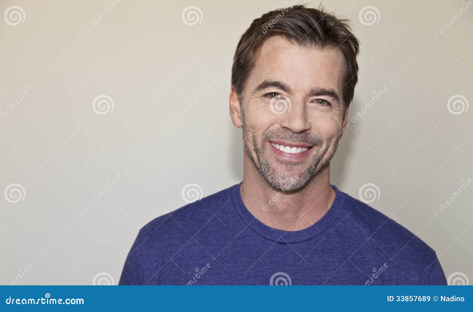 Close-up of a Handsome Man Smiling Stock Image - Image of head ...