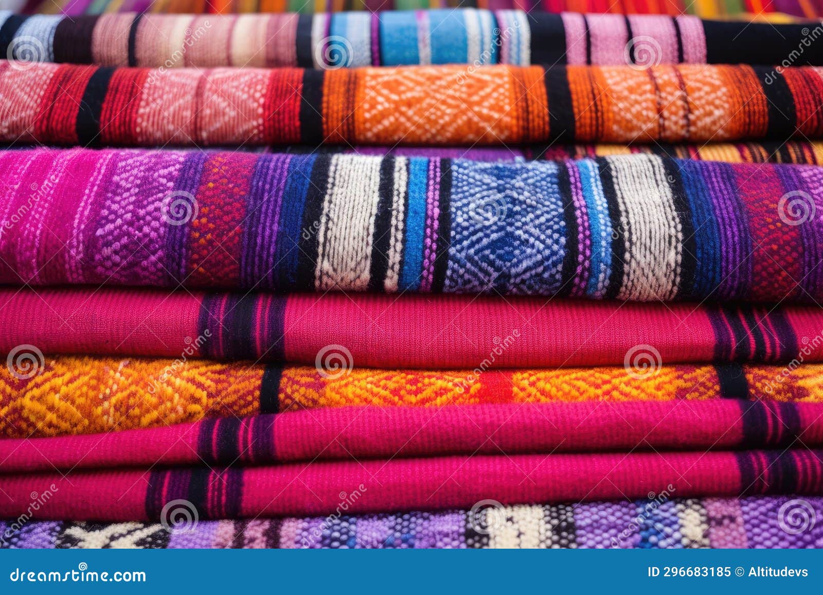 Close-up of Handwoven Indigenous Textiles Stock Image - Image of ...