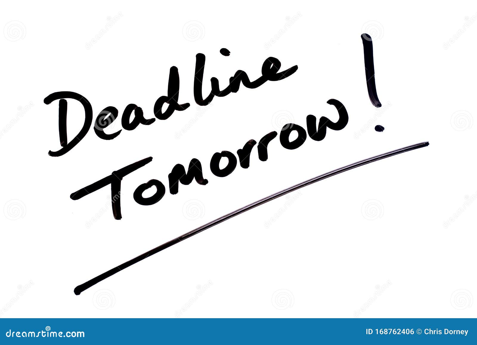 Deadline Tomorrow Stock Illustration Illustration Of Calendar 168762406