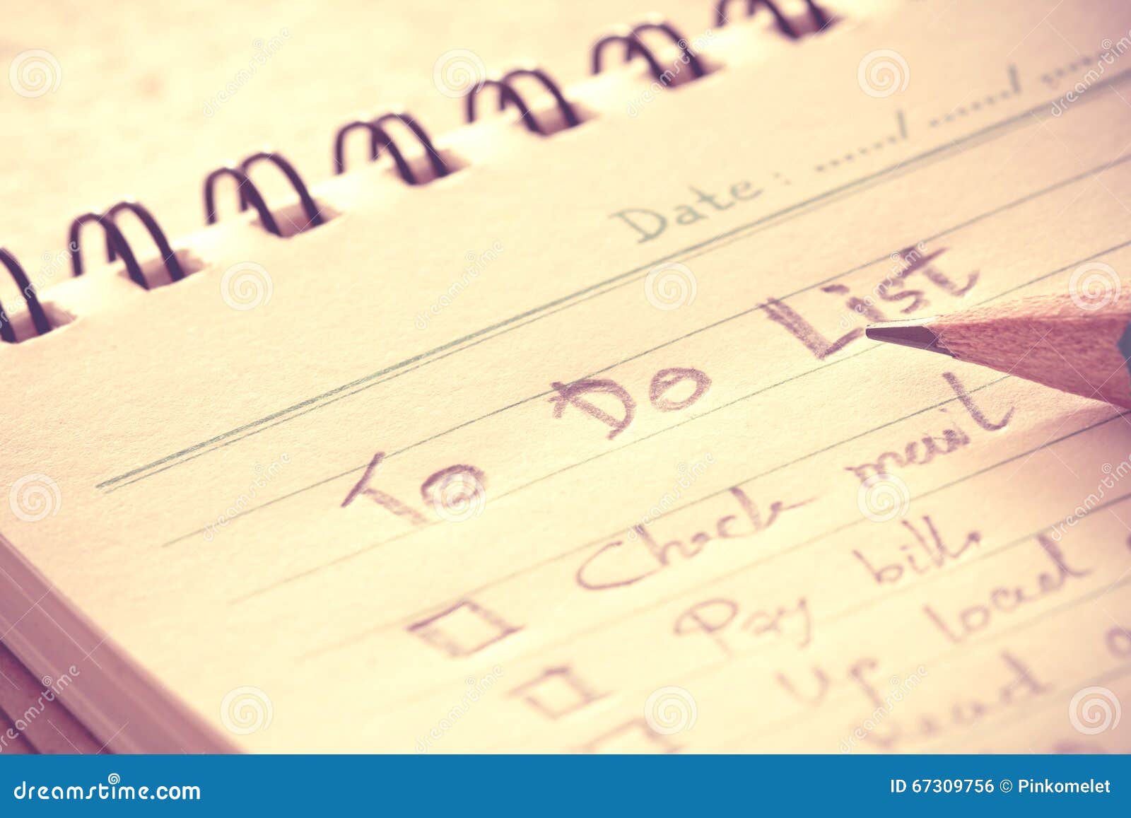 Close Up Handwritten To Do List Plan in Small Note Book Stock Photo ...