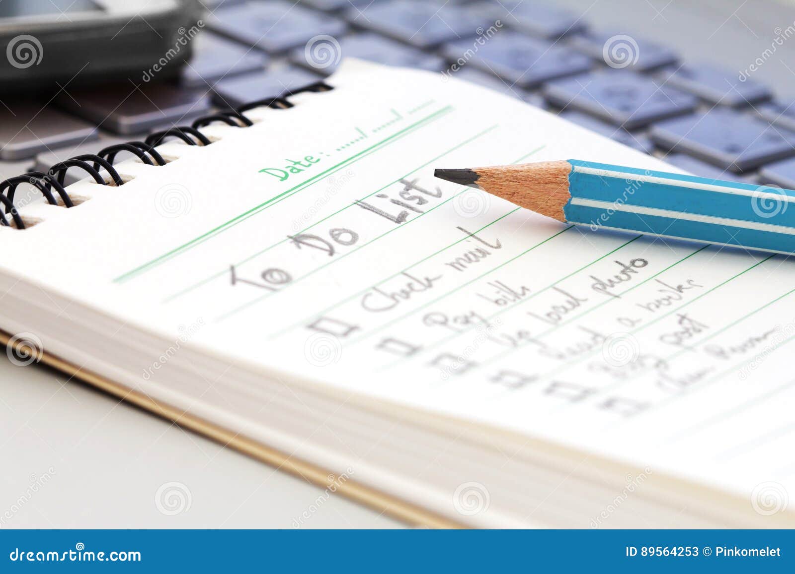 Close Up Handwritten To Do List Plan in Small Note Book Stock Image ...