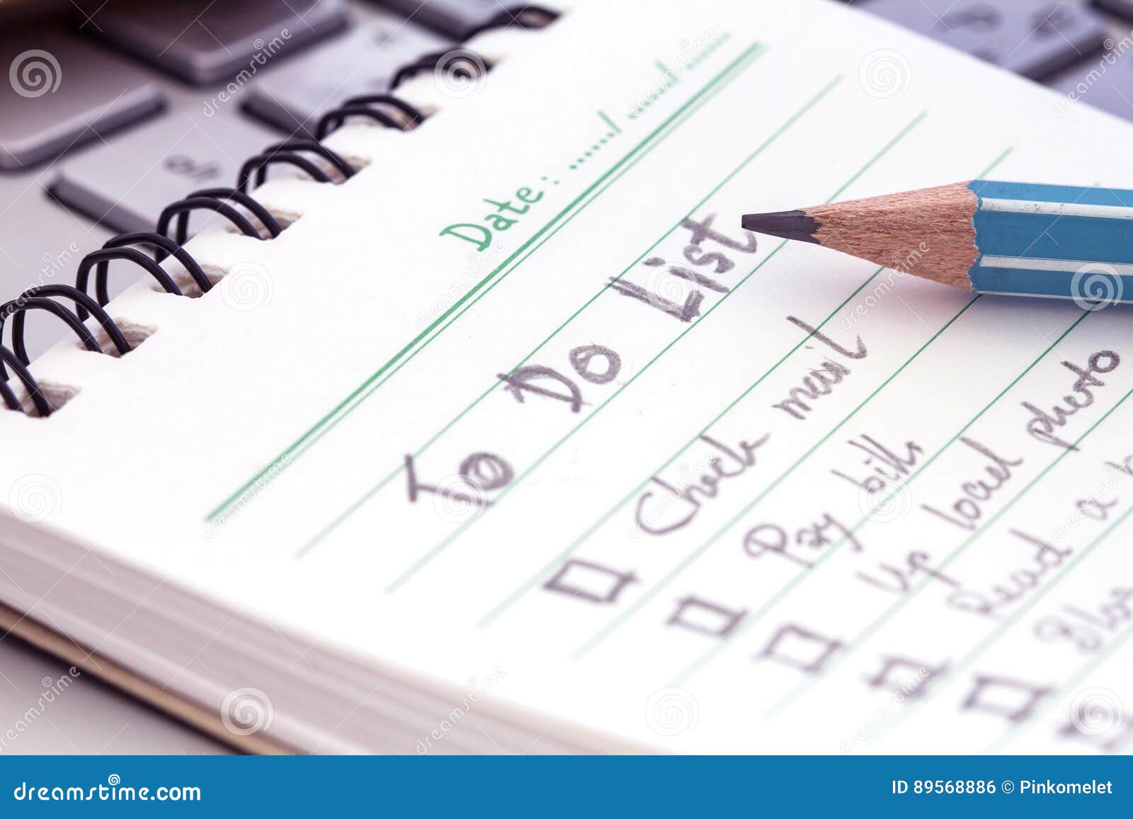 Close Up Handwritten To Do List Plan in Small Note Book Stock Photo ...