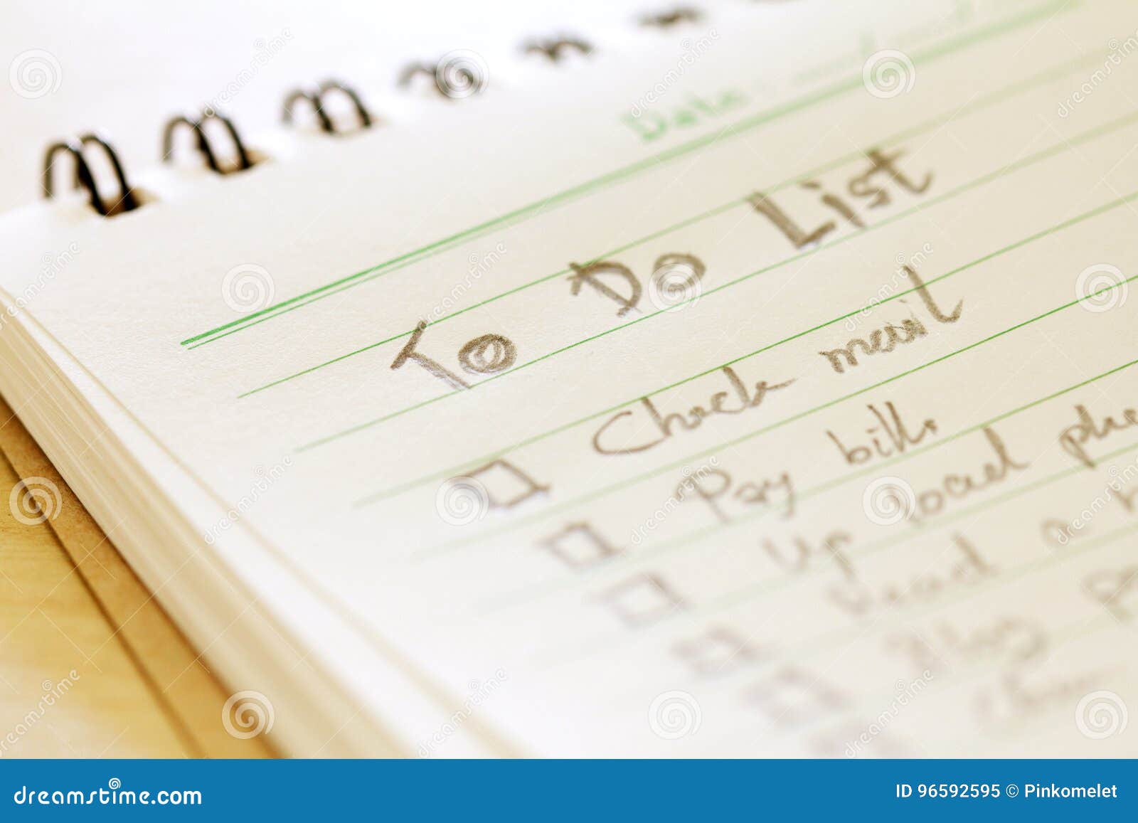 Close Up Handwritten To Do List Plan in Small Note Book Stock Image ...