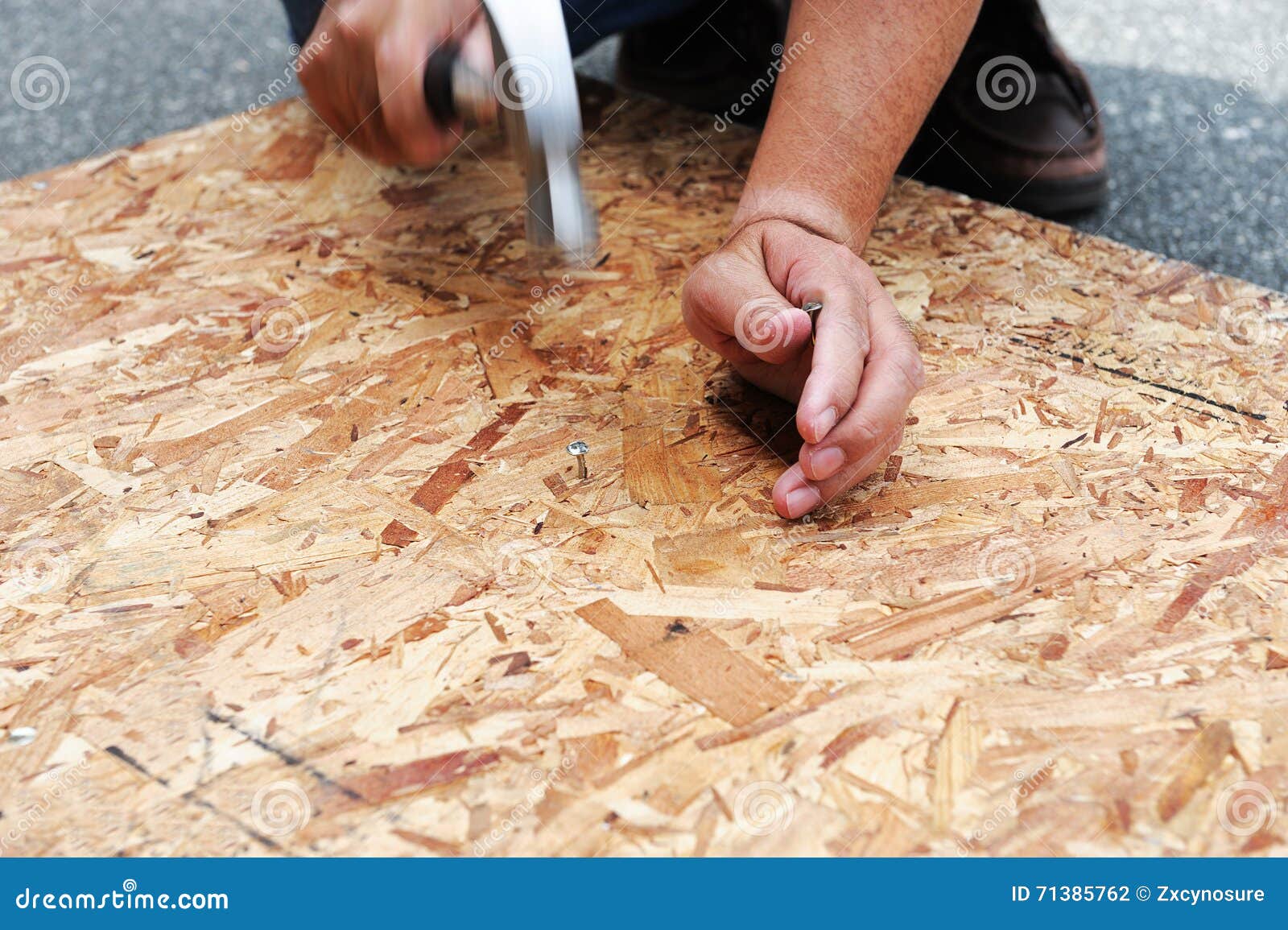 Close Up on Handyman S Hands Working with Hammer Stock Photo - Image of ...