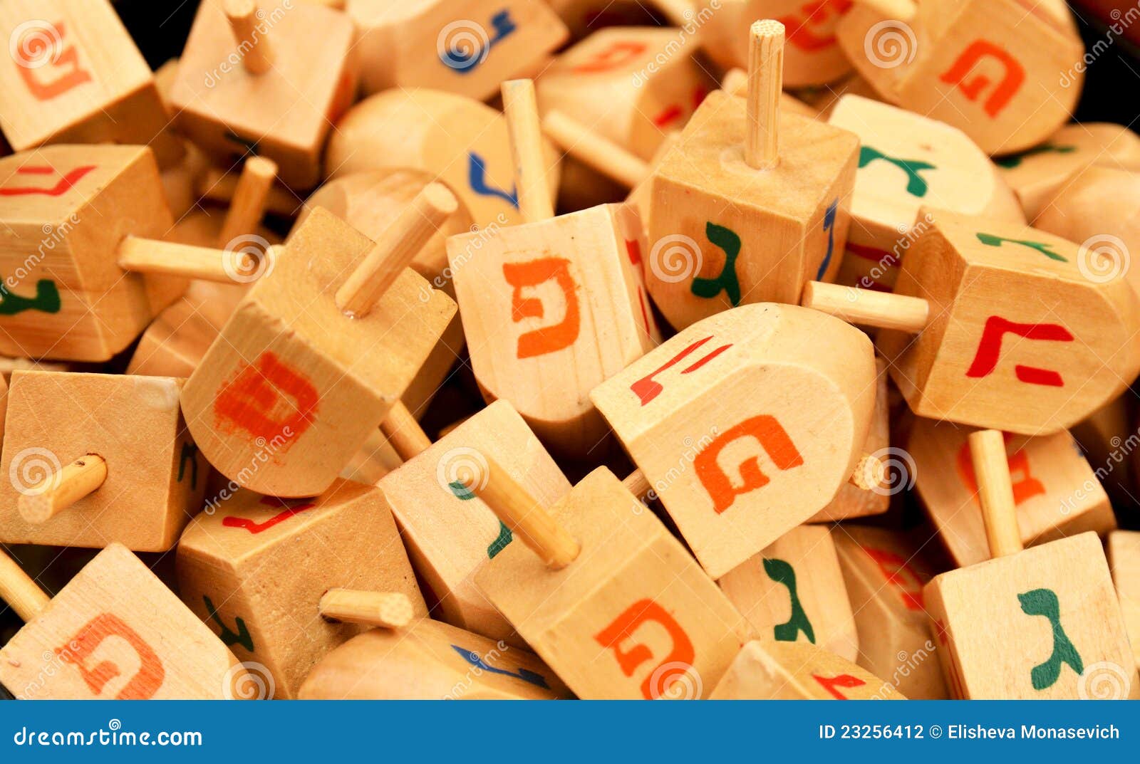 Close Up Of Hanukkah Dreidels Stock Photo - Image of faith, hebrew ...
