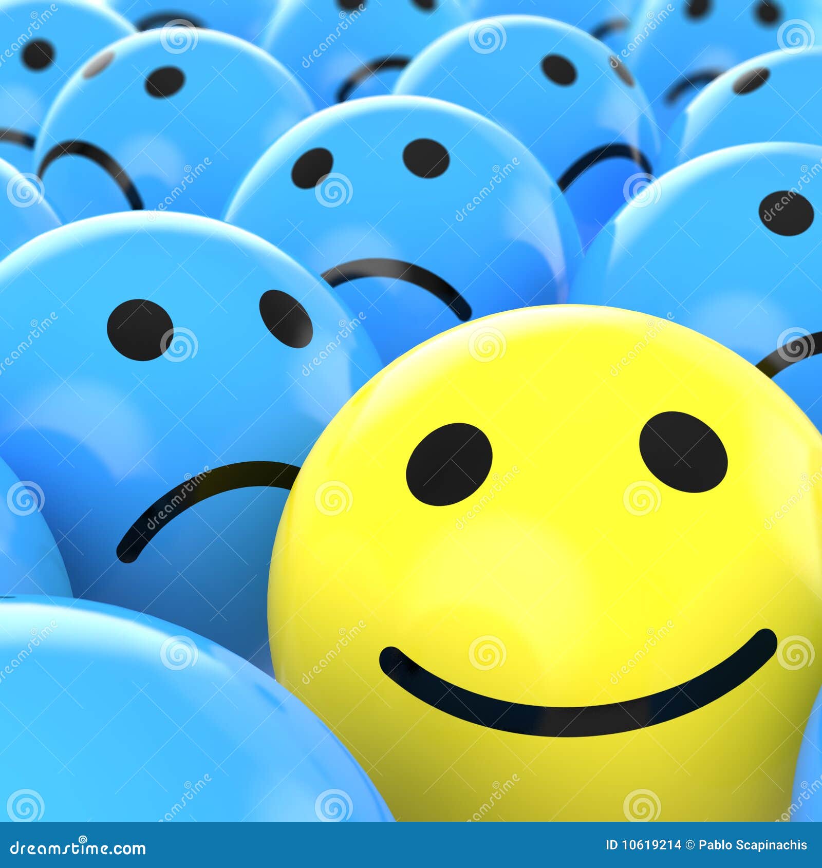 Close Up Happy Smiley Beteen Sad Stock Illustration - Illustration of ...
